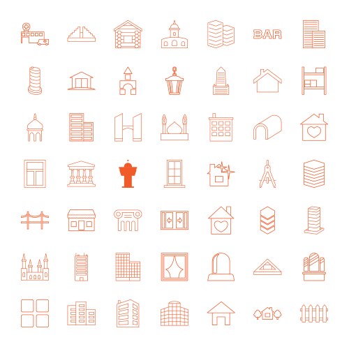14 architecture icons Royalty Free Vector Image