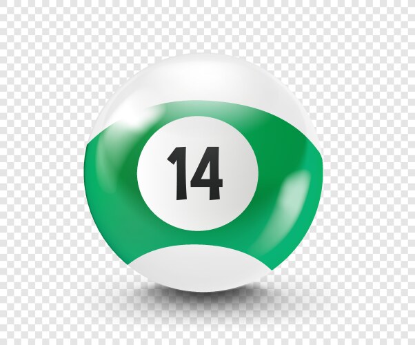 Billiard ball number 14 green Royalty Free Vector Image