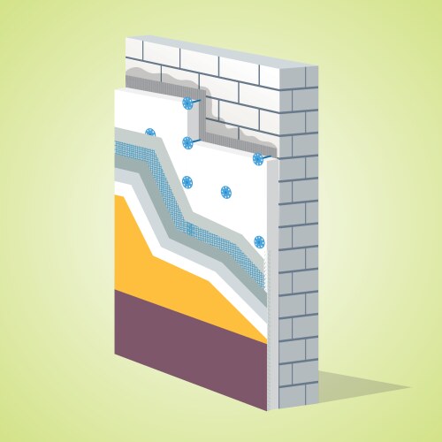 Thermal insulation project composition Royalty Free Vector