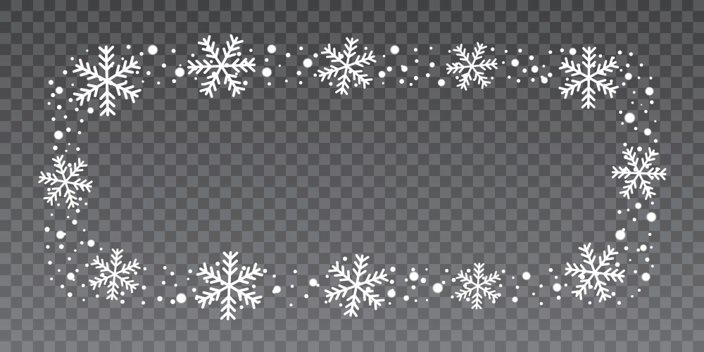 Snow border frame christmas texture isolated Vector Image