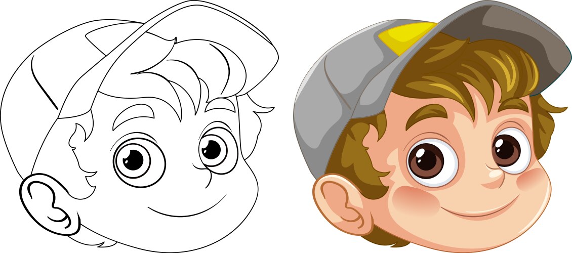 A happy boy wearing cap Royalty Free Vector Image