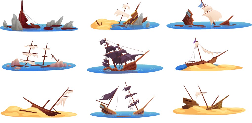 Shipwreck Vector Images (over 2,600)