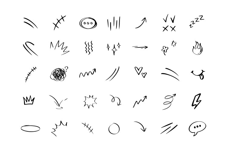 Doodle hand drawn cute cartoon expression sign Vector Image