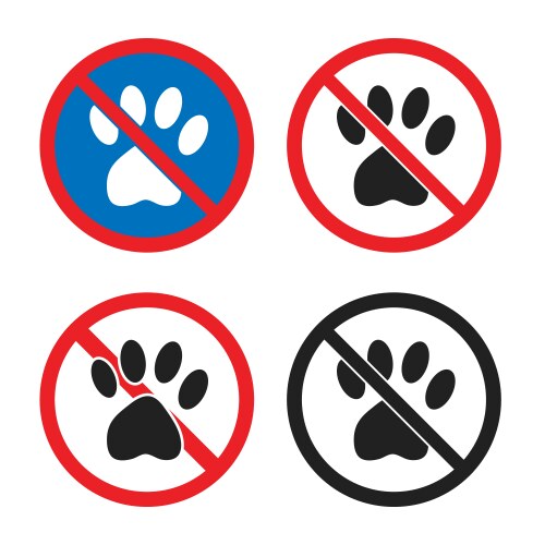 No pets symbol sign doodle hand drawing Royalty Free Vector