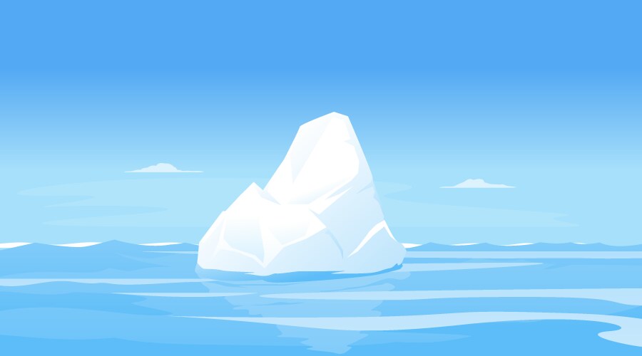 Full big iceberg in the sea Royalty Free Vector Image