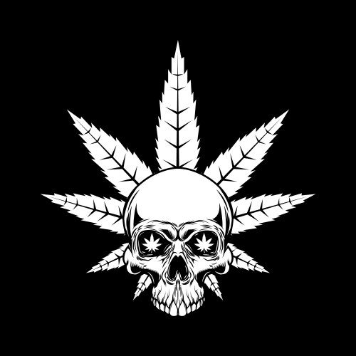 Skull Pot Leaf Tattoo Designs