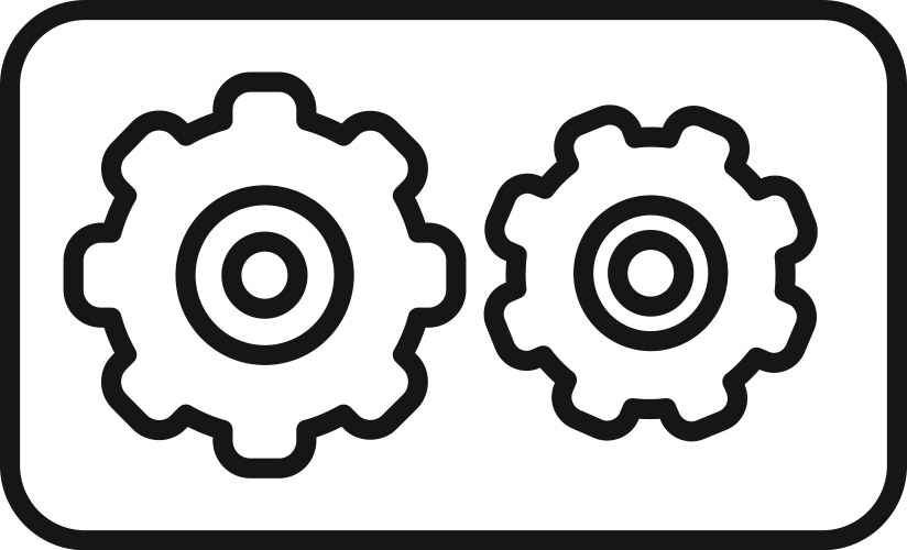 Three round gears interlocking working together Vector Image