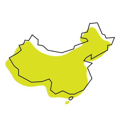 China simplified map Royalty Free Vector Image
