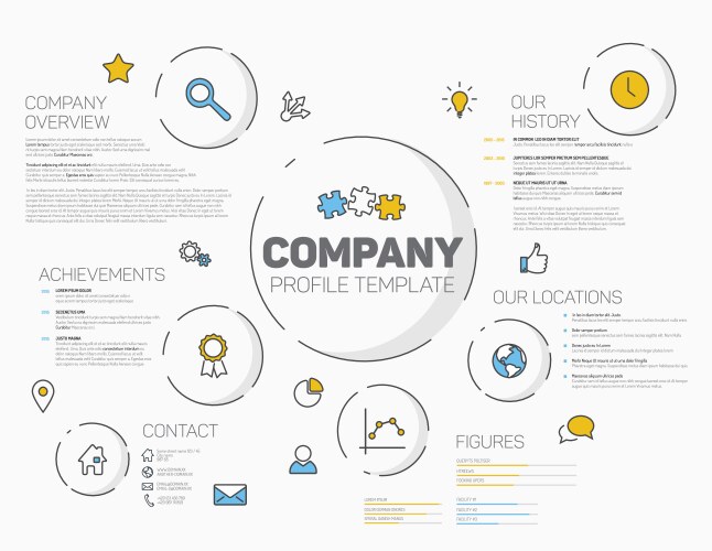 Company infographic profile design template Vector Image