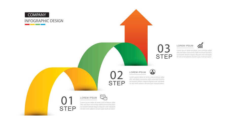 Infographics arrow symbol timeline business steps Vector Image
