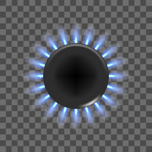 Burning stove gas burner realistic Royalty Free Vector Image