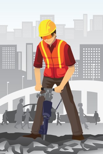 Cartoon Hard Working Man with Drill Vector Images (over 120)