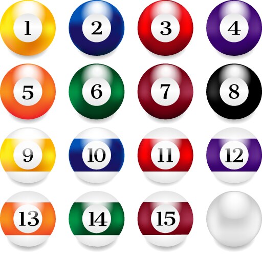 Colored pool balls Royalty Free Vector Image - VectorStock