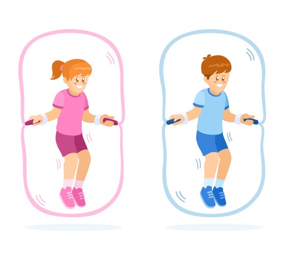 Cartoon Children Skipping Vector Images (over 500)