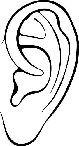 Ear clip art cartoon Royalty Free Vector Image