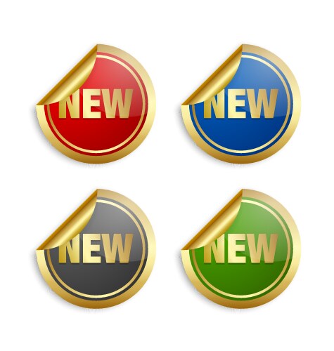 Set new wax seal colorful stickers or labels Vector Image