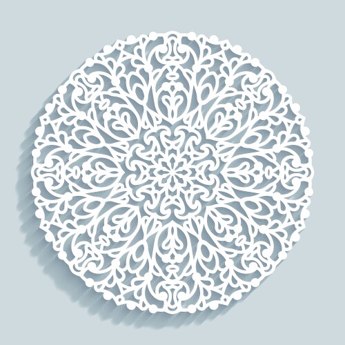 Round lace doily cutout paper pattern Royalty Free Vector