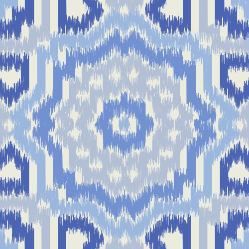 Seamless geometric pattern ikat fabric style Vector Image