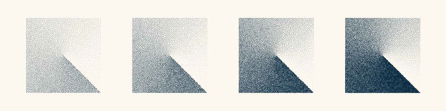 Stipple gradient landscape with mountains sun and Vector Image