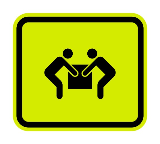 Symbol two person lift sign isolate on white Vector Image