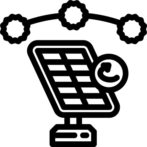 Roof solar panel line icon Royalty Free Vector Image