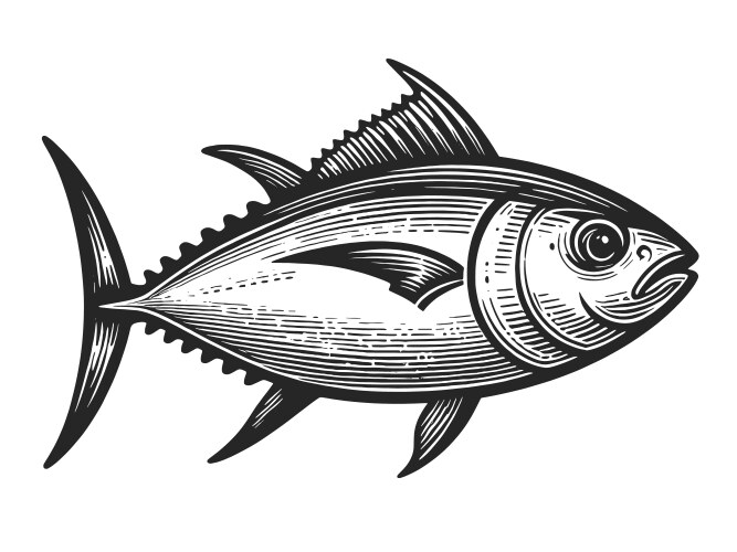 Fugu fish engraving sketch Royalty Free Vector Image