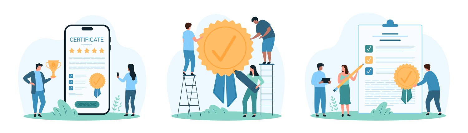 Document approval assessment of financial Vector Image