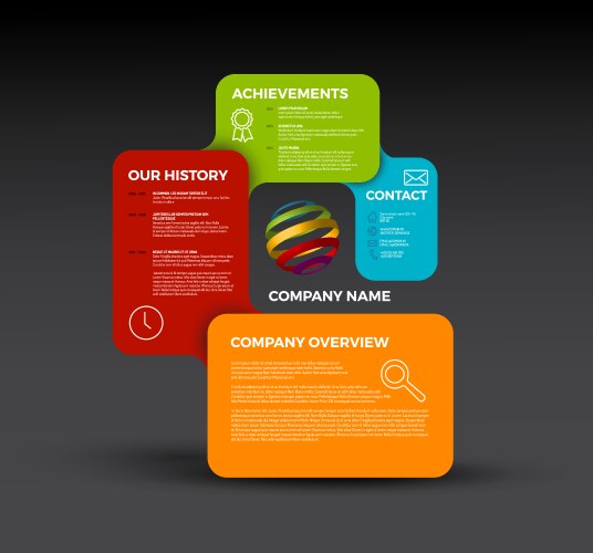 Company infographic profile design template Vector Image