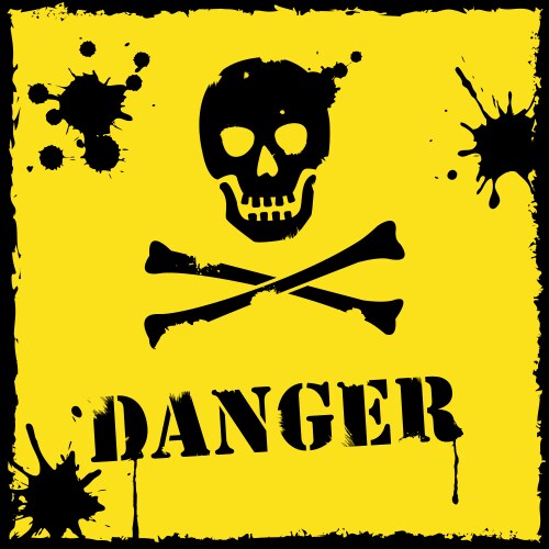 Danger sign yellow and black Royalty Free Vector Image