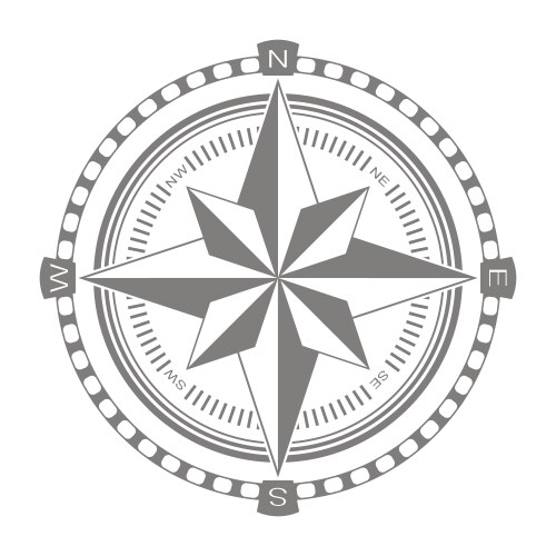 Icon set with compass rose Royalty Free Vector Image