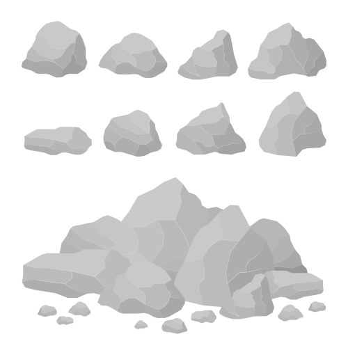 Rock stone set Royalty Free Vector Image - VectorStock