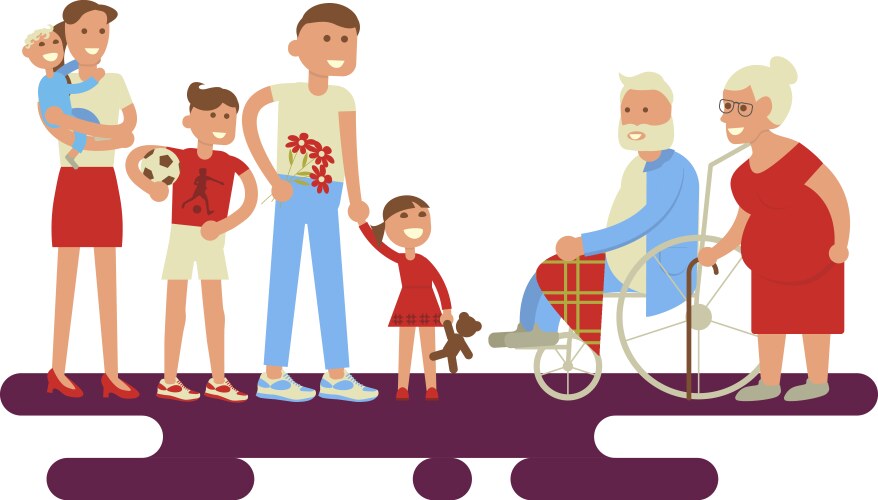 A big extended family Royalty Free Vector Image