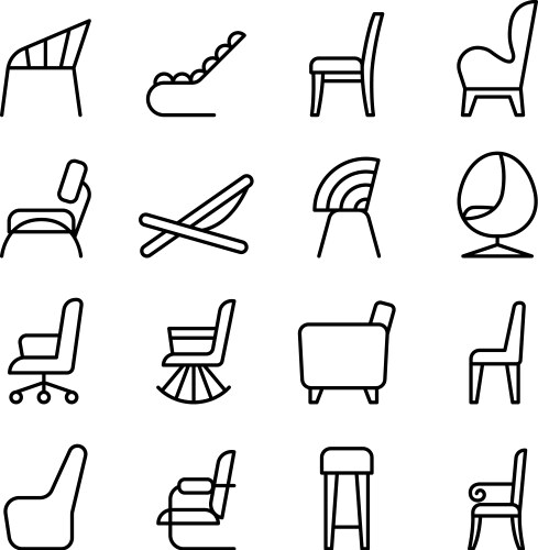 Chair icons Royalty Free Vector Image - VectorStock