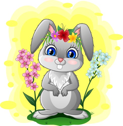 Easter bunny egg cartoon character Royalty Free Vector Image