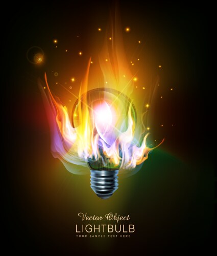 Burning flame Royalty Free Vector Image - VectorStock