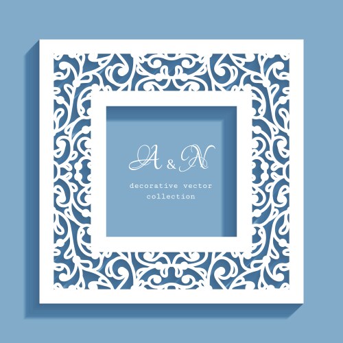 Square frame with cutout paper border Royalty Free Vector