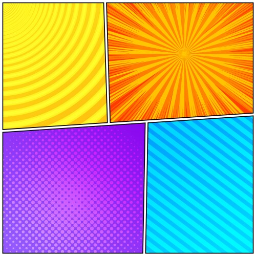 Comics book background in different colors blank Vector Image