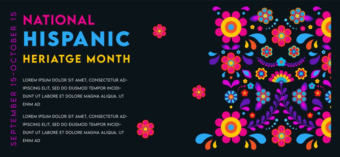 Hispanic heritage month web banner poster Vector Image