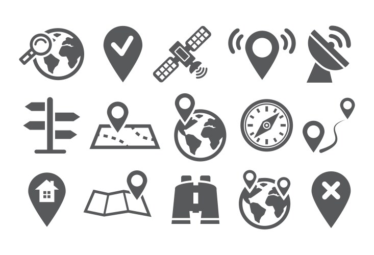 Location icons military style Royalty Free Vector Image