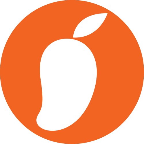 Mango logo flat design Royalty Free Vector Image