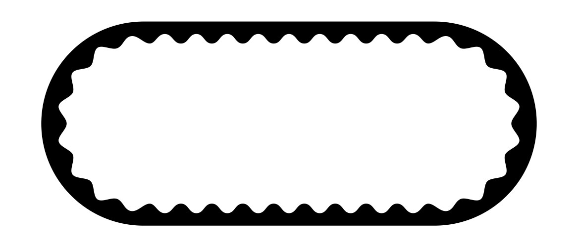 Oval frame with wavy inner edges rectangular Vector Image