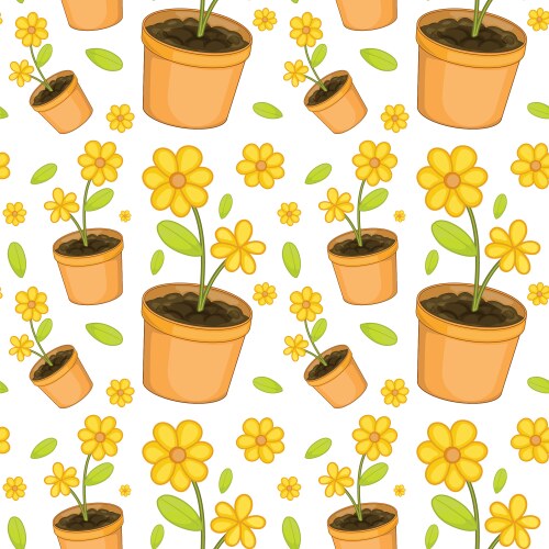 Yellow flower pot Royalty Free Vector Image - VectorStock