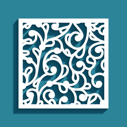 Cutout paper panel with floral lace pattern Vector Image