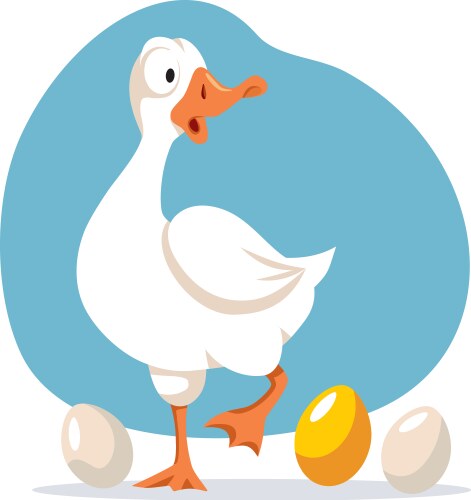 White goose and golden egg Royalty Free Vector Image