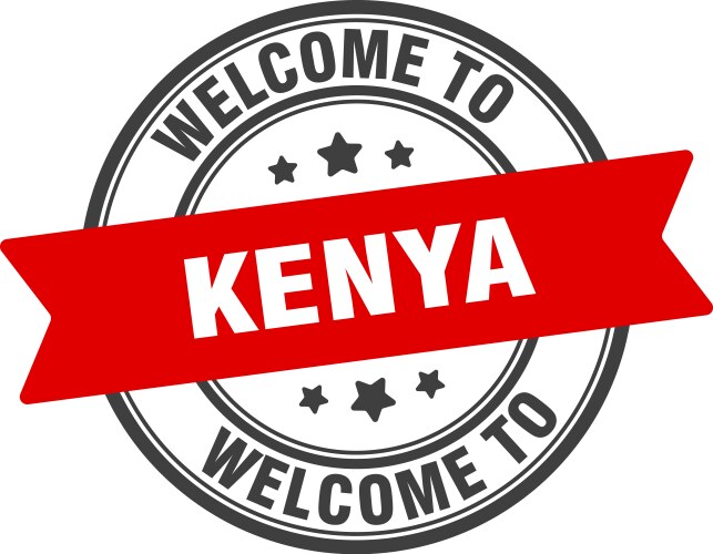 Welcome to kenya stamp round sign Royalty Free Vector Image