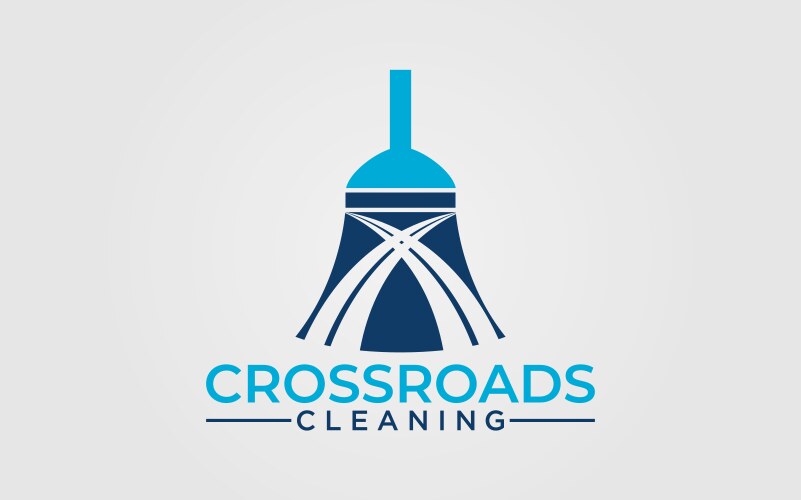 Crossroads cleaning logo graphic Royalty Free Vector Image