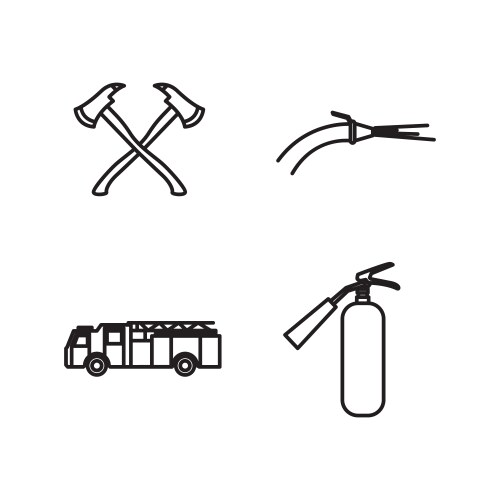 Fireman equipment icon logo design Royalty Free Vector Image