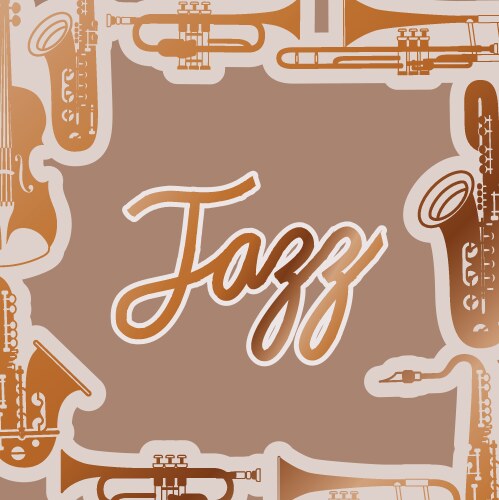 Jazz day poste with instruments background Vector Image