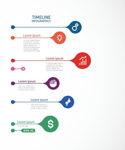 Timeline infographics broken line Royalty Free Vector Image