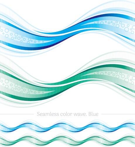 Marine seamless pattern with stylized blue waves Vector Image